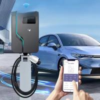 China EVONIC EV Charger Wall-mounted Type 2 AC 22KW 32A 380V EV Charging Station with Card Swipe for Electric Vehicle with 5m Cable for sale