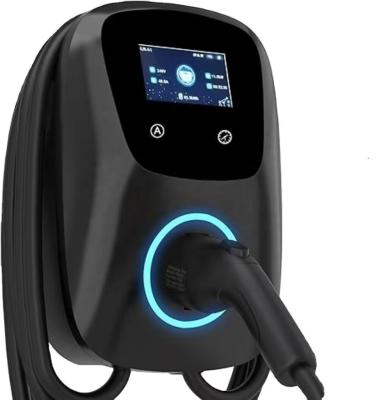 China EVONIC AC EV Charger Wall-mounted European Standard Type 2 7KW 11KW 22KW 16A 32A 380V AC EV Charging Station with 5m Cable for sale