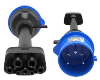 China IP44 3pin Blue CEE Adapter for Tesla Evonic Model S 3 X Y Gen 2 Ev Charger Extension Cord Connector For Replace/Repair for sale