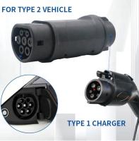 China 32A EV Charger Adapter Socket Type1 J1772 to Type2 IEC 62196 EVSE Electric Vehicle Charging Converter Connector for sale