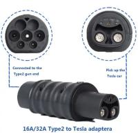 China Insulation Resistance 1000MΩ DC500V IP Grade IP65 Electric Vehicle Connectors Adapter Fast Charging Type 2 to TESLA Type 1 for sale