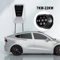 China 230V Cable length 5M European Standard Solar 7KW 11KW 22KW CCS2 Type 2 Wallbox Fast AC EV Charger Station with 5m Cable for sale