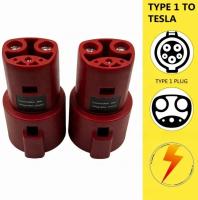 China EVonic EV Charging Type 1 to Tesla Adapter Electric Vehicle Connector with Cable Portable EV Charging Socket 30°C 50°C for sale
