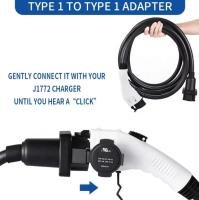 China 5m Cable EV Charging Plug to Charging Socket J1772 to Type 1 Electric Vehicle Charger with Sturdy Pin Material Copper Alloy for sale