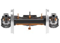 China 5.2T Tare Weight Railway Bogie , Railroad Train Bogie 1800mm Wheel Base for sale