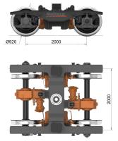China 85km/h Tunnel Cleaning Vehicle Bogie With Welded One Piece Frame for sale