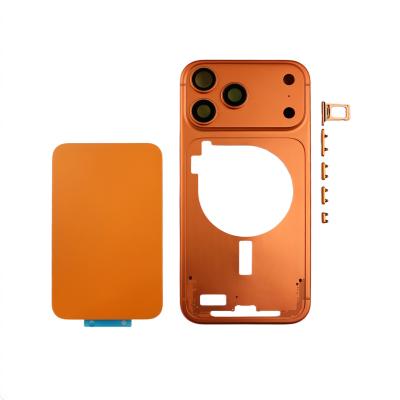 China Back Glass For 17promax /17pro With Aluminum Middle Frame And Magnet With Card Holder Accessory  For Repair Technicians Only for sale