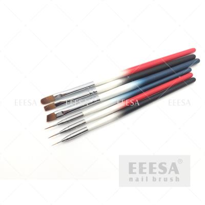 China UV Gel Polish Nail Painting Brushes Set 6 Pcs Comfortable To Hold for sale