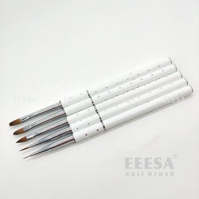 China Delicate  Pure Kolinsky Acrylic Brush With Dotting Diamond Metal Handle for sale
