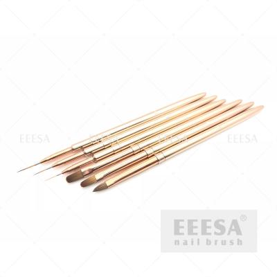 China Flower  Drawing Nail French Brush  Rose Gold  UV Gel Nail Polish Brush for sale