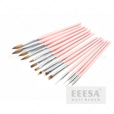 China Professional Nail Brush Set Wooden Handle Durable Long Working Life for sale