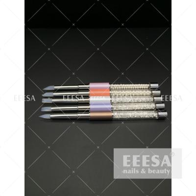 China 5 PCS Set Gel Manicure Tools Crystal Metal Handle Nail Carving Sculpture Embossing for sale