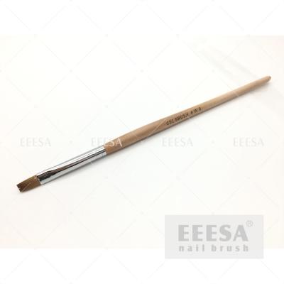 China Customized  Kolinsky Nail Brush Big Size Wooden Handle Flat UV Gel Brush for sale