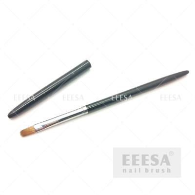 China Black Metal Handle Nail Gel Brush 6 Oval Gel Brush  Fashionable Design for sale