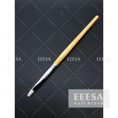 China Wooden Handle Nail Gel Brush Size 4 Fine White Hair Nail Art Brush for sale