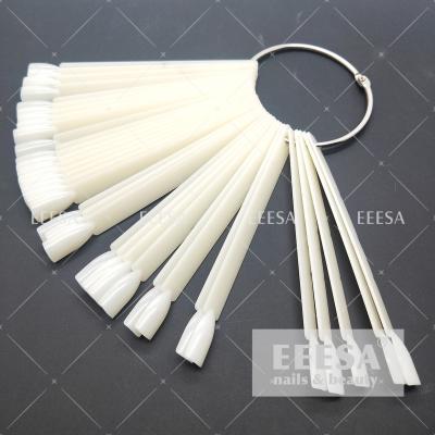 China Natural Color  Artificial Nail Tips Nail Art Display Sticks With Ring 50 Pcs for sale