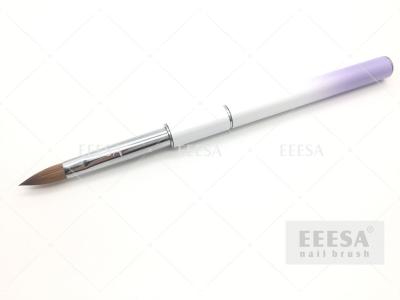 China Nail  Beauty Kolinsky Acrylic Brush  Purple White Metallic Gradation Handle for sale