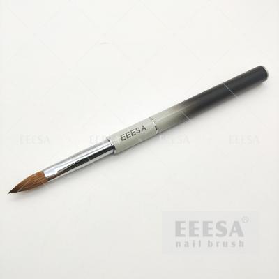 China Pointy Acrylic Nail Brush Grey Black Ombre Color Silver Ferrule No Deformation for sale