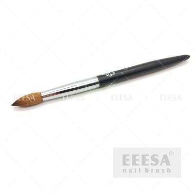 China Black 14 Acrylic Nail Brush Engracved Round Head Professional Nail Brush for sale