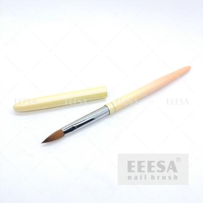 China Metal Handle Sable Nail Brush Orange Yellow Gradation Ombre Color for sale
