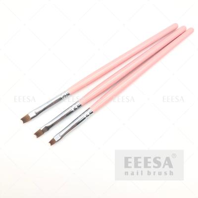 China Wooden Handle Nail Art Paint Brushes Synthetic Hair S L XL 3 Sizes for sale