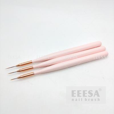 China Fine Hair Nail Art Brushes Baby Pink Color Cute  Nail Painting Brushes for sale