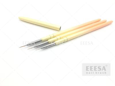 China Ombre Metal Handle Nail Painting Brushes Durable Rust Resistant With Cap for sale