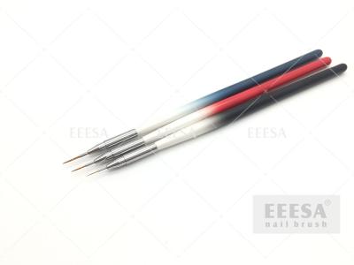 China Ombre Color Nail Art Brushes  Nail Acrylic Brush Set Thin Wooden Handle for sale