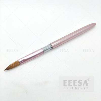 China 671U Pink Compound Metal Handle Acrylic Nail Brush With The Best Premium Kolinsky Hair for sale