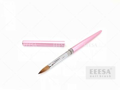 China Two Rings Design Acrylic Nail Brush Kolinsky Sable Brush Nails Beauty pink color for sale
