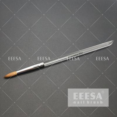 China Transparent Clear Color Acrylic Handle Oblique End Nail Acrylic Brush #8 Round for sale