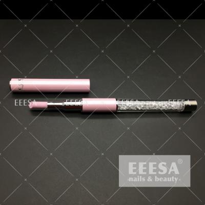 China Pink Oil Stone Cuticle Pusher Nail Art Tool With Rhinestone Handle for sale