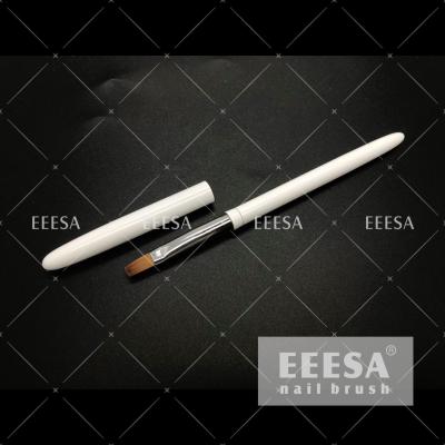 China OEM Nail Gel Brush Nail Art Brush With Thick White Metal Handle for sale