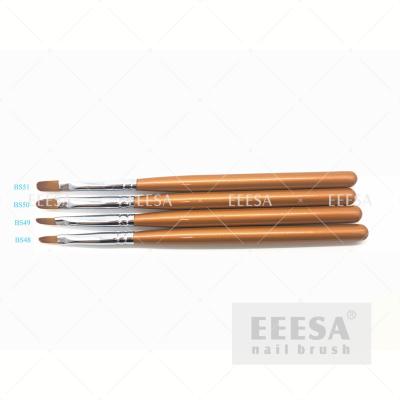 China Wooden Handle Round Gel Brush #2 #4 #6 #8 Nail Art Brush Set for sale