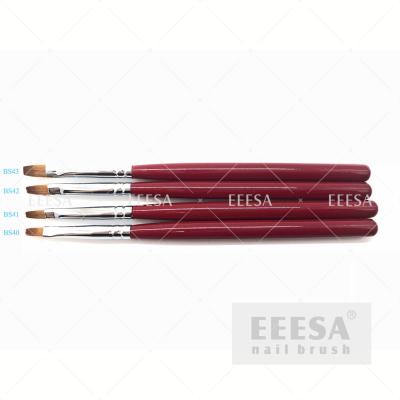 China Flat #2 #4 #6 #8 Nail Gel Brush Synthetic Hair Nail Art Brush Set for sale
