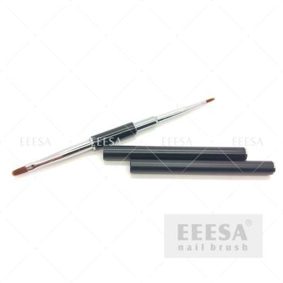 China Dual Heads Professional Nail Art Zhostovo Brush Flower Daisy Brush Gel One Stroke With 2 Caps for sale