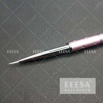 China White Nylon Hair 671U Pink Color Professional Nail Art Brushes #000 Nail Paint Brush for sale