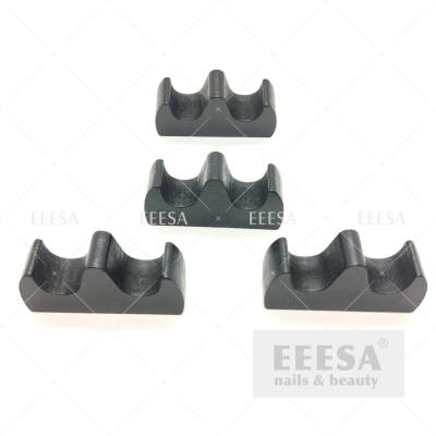 China Black Solid Wood Nail Brush Pen Shelf Wooden Brush Rest Small Pen Mountain for sale