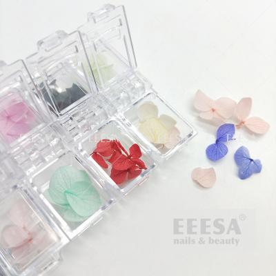 China 12 Colors Dry Flowers Nail Art Decorations Hydrangea Macrophylla Ortensia Nails Beauty for sale