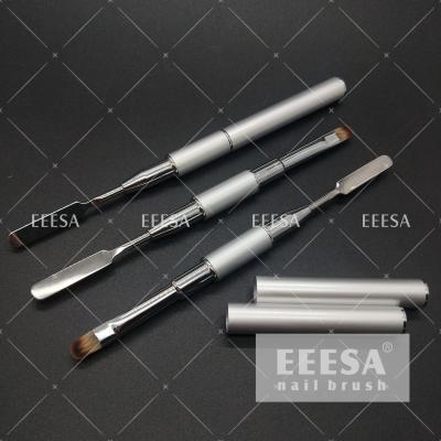 China Custom Nail Art Tools Wide Stainless Steel Spatula Gel Brush For Mix Gel Pick Up Poly Gel for sale