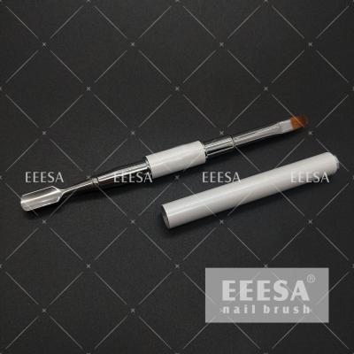 China Custom Nail Art Tools Stainless Steel Nail Pusher Gel Brush Dead Skin Cuticle Remover Manicure Tool for sale