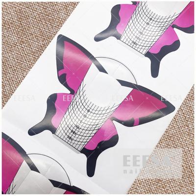 China Dual System Butterfly Nail Forms Sculpting Nail Forms 500 Pcs Easy To Cut for sale