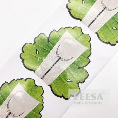 China Leaf Shaped Paper Nail Art Form High Sticky Nail Extension Holder for sale