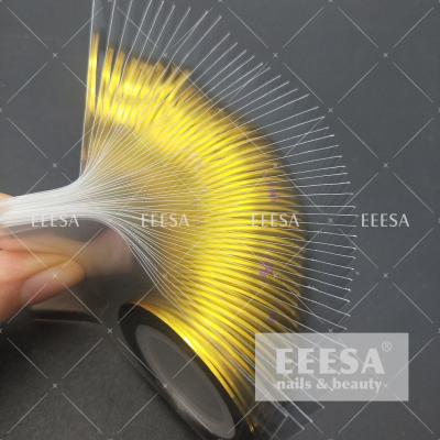 China Metalic Yarn Laser Gold Color Self Adhesive Nail Stripping Tape 3D Nail Art Decorations for sale