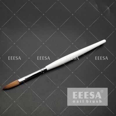 China White Color Wooden Handle Mixture Kolinsky Hair Acrylic Nail Brush #8 Student Use for sale