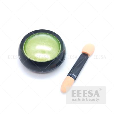 China Trendy Aluminum Chrome Mirror Effect Fine Foil Green Nail Powder Pigment for sale