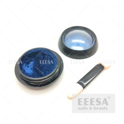 China Beautiful Magic Blue Mirror Chrome Nail Art Pigment In Powder Form for sale