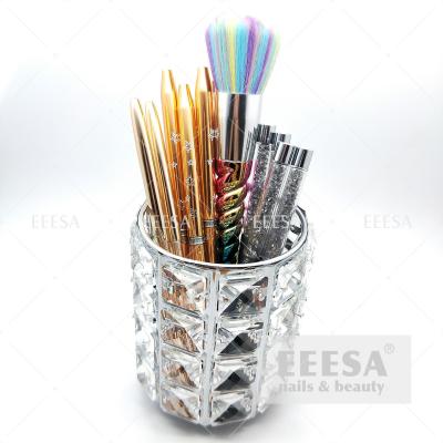 China Deluxe Makeup Nail Tool Pen Cylinder Crystal Acrylic Brushes Holders for sale
