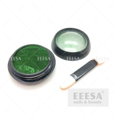 China Bulk Wholesale green Nails Art Decoration Glitters UV Gel Chrome Nail Pigment Powder for sale
