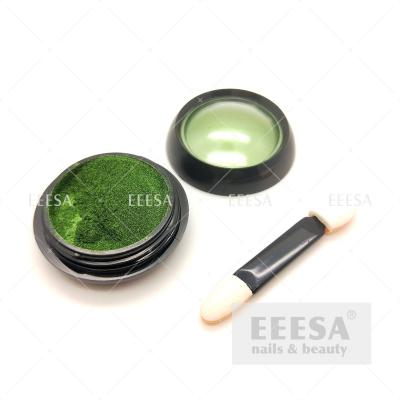 China Nail Art Design Light Green Mirror Chrome Nail Pigment Powder Decoration for sale
